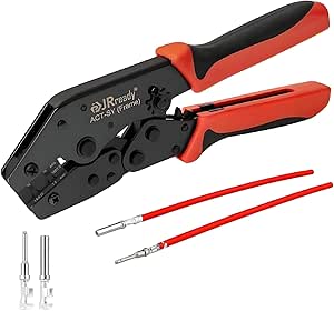 JRready ACT-SY-16DT-S Deutsch Crimp Tool for DT Connectors - Open Barrel Terminal Crimper with ...