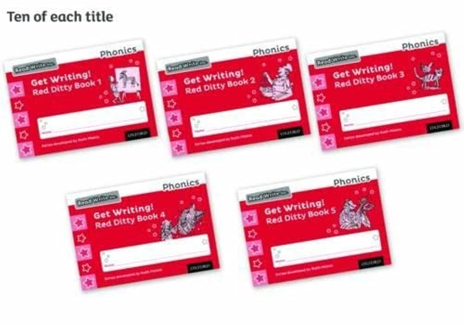 Read Write Inc. Phonics: Get Writing! Red Ditty Books 1-5 Pack of 50 ...