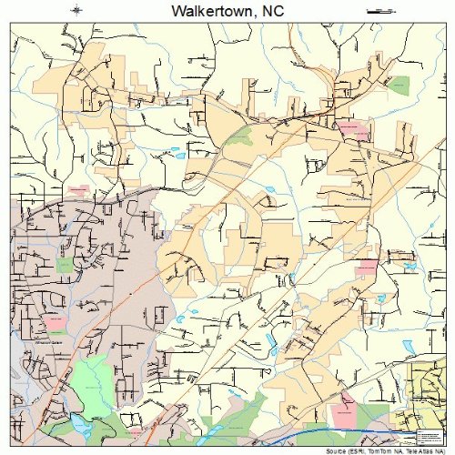 Amazon.com: Large Street & Road Map of Walkertown, North Carolina NC ...