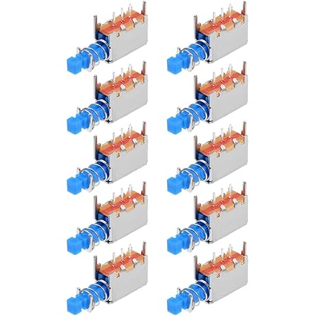 Amazon.com: uxcell Push Button Switch 4PDT 12 Pin 1 Position Self ...