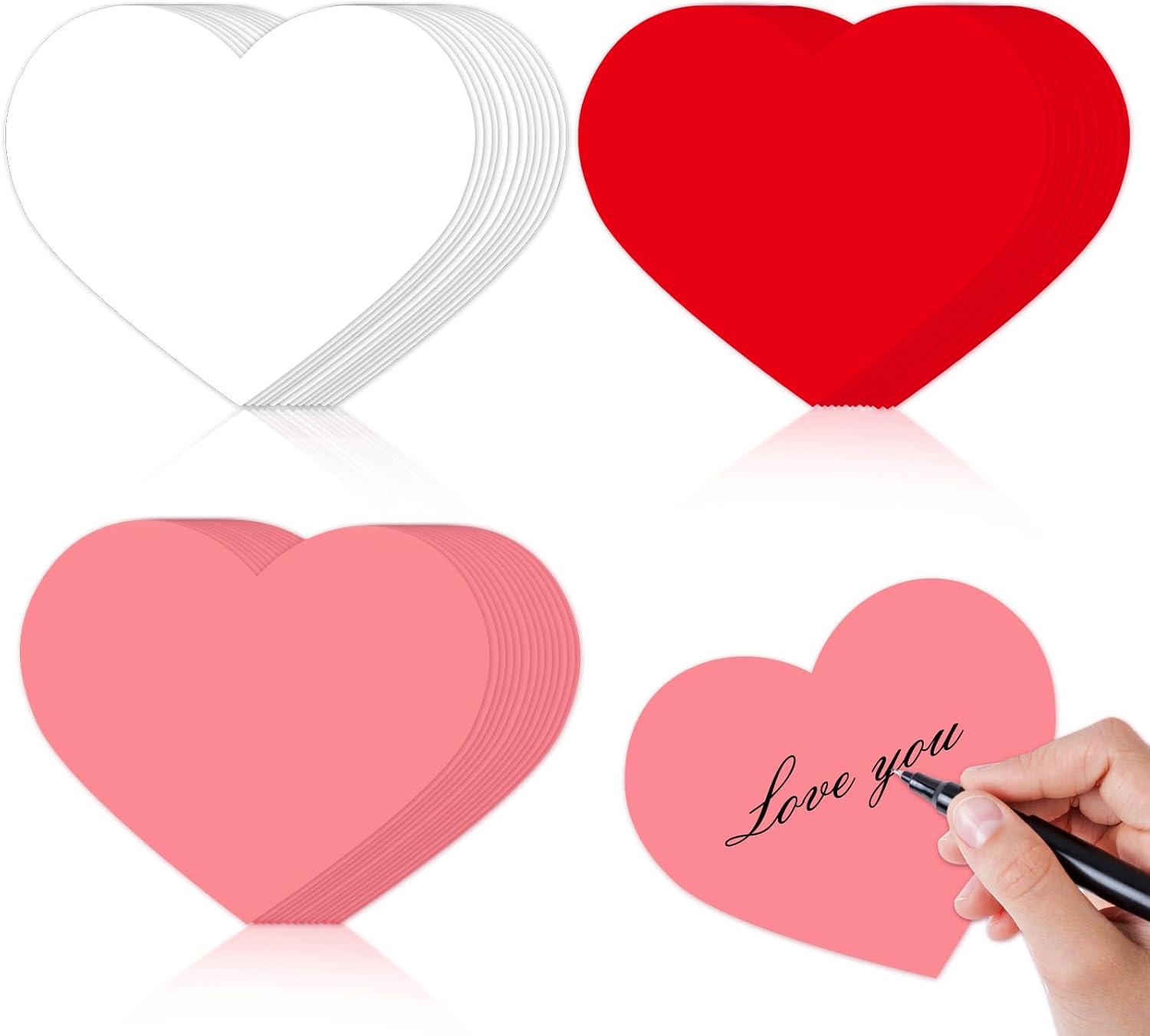 Amazon.com: FOIMAS 90pcs Large Heart Cutouts, 6 Inch Assorted Color ...