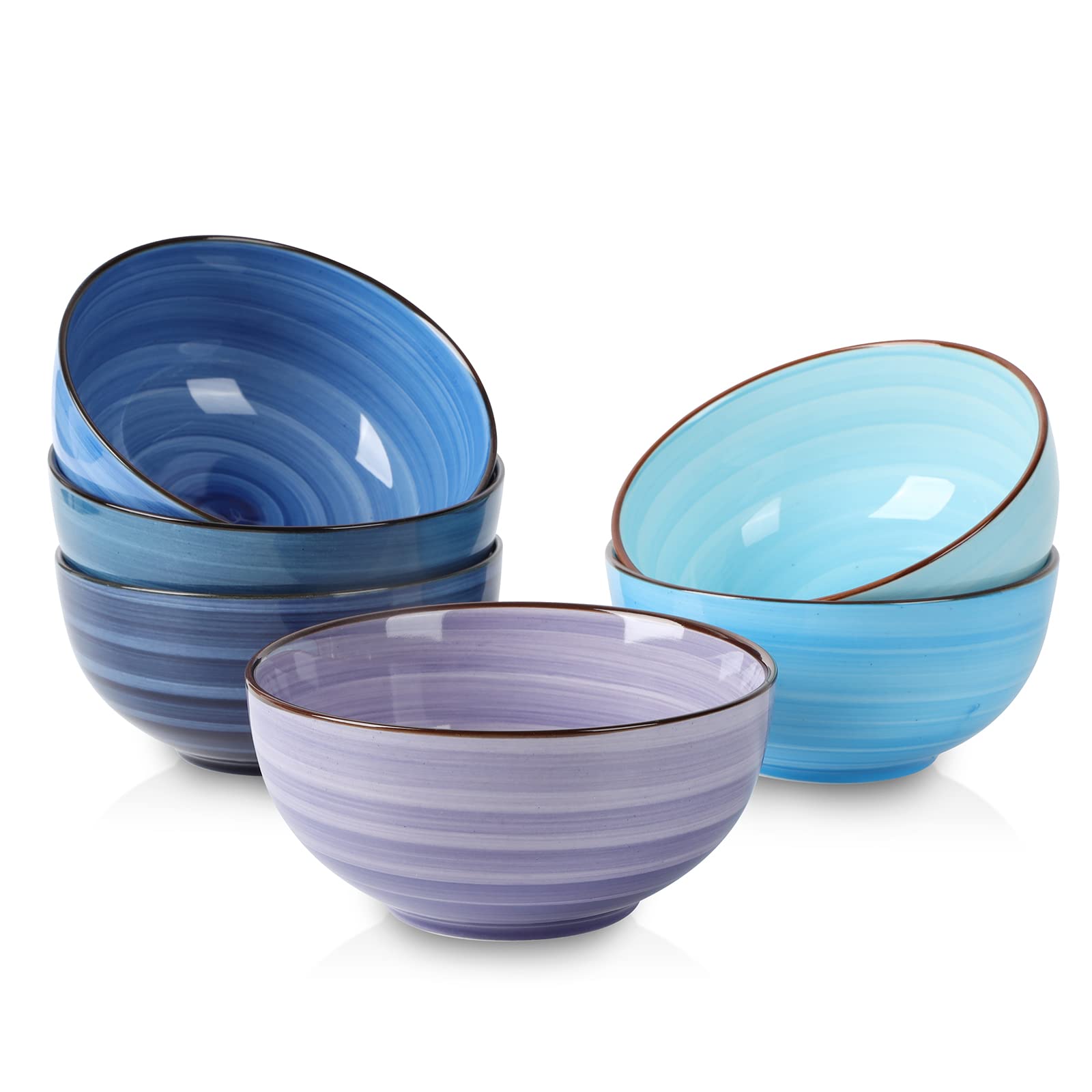 Amazon.com: Selamica Ceramic 24 Oz Cereal Bowls Set, Deep Soup Bowls, 5 ...