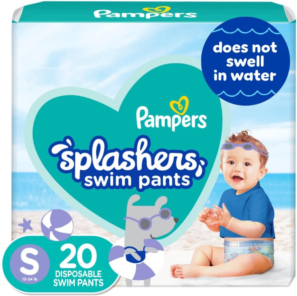 Amazon.com: Pampers Splashers Swim Diapers - Size S, 20 Count, Gap-Free ...