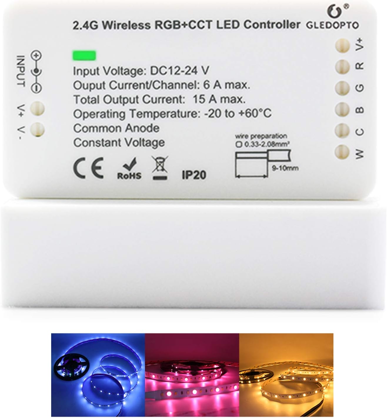 GLEDOPTO ZigBee 3.0 LED Strip Controller RGB+CCT Mix Dimmable ...