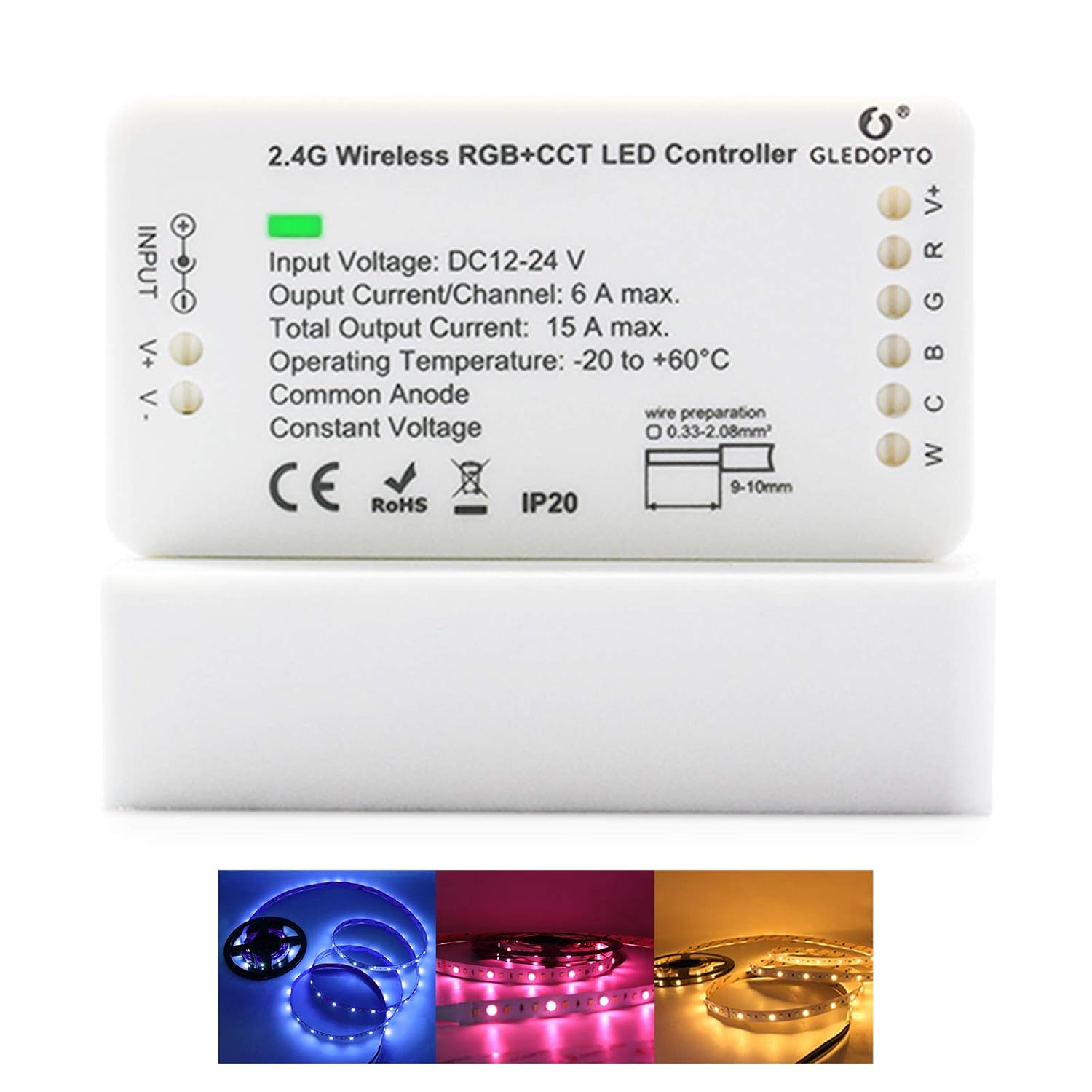Buy GLEDOPTO LED Strips Controller Zigbee RGB CCT 1ID Smart Dimmer Compatible with Zigbee Hub ...