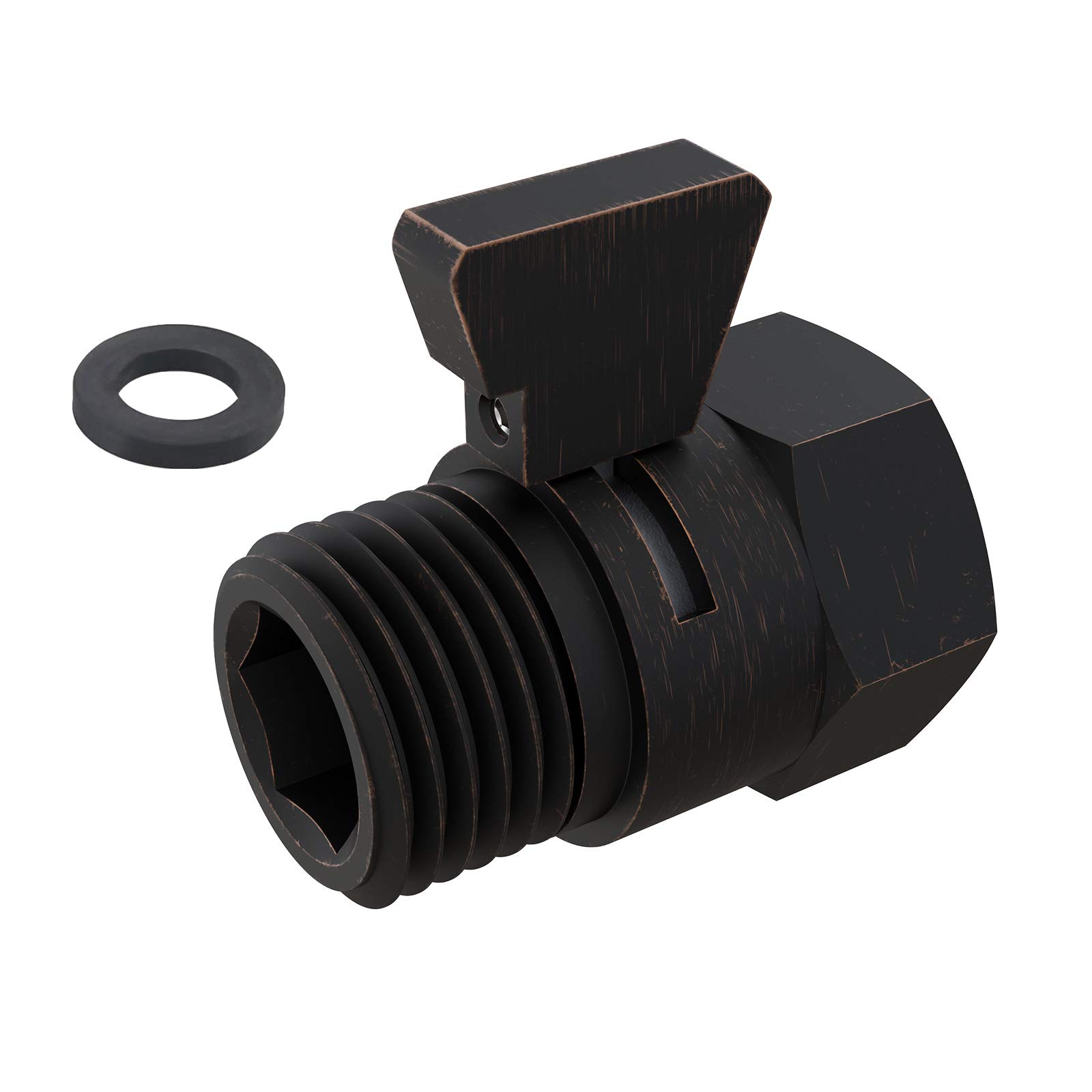 Buy Solid Brass Shower Head Flow Restrictor Shut Off Valve with Handle ...