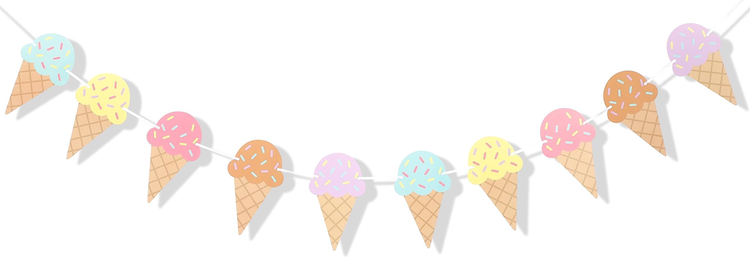 Amazon.com: Ice Cream Happy Birthday Banner - Ice Cream Birthday Party ...