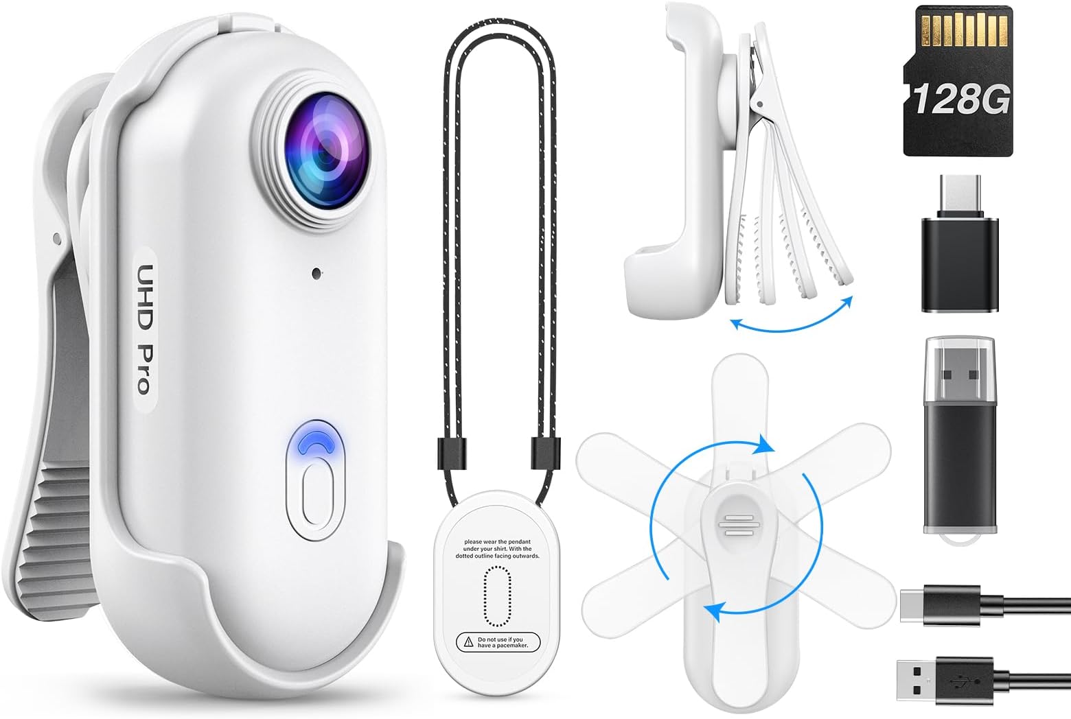 Amazon.com: BOBLOV W4 2K Mini Body Camera, Wearable 128GB Camera with ...