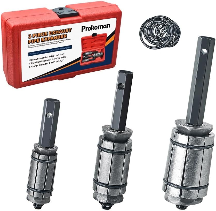 Prokomon 3 Pieces Exhaust Pipe Expander; Pipe Stretcher Kit; Muffler ...