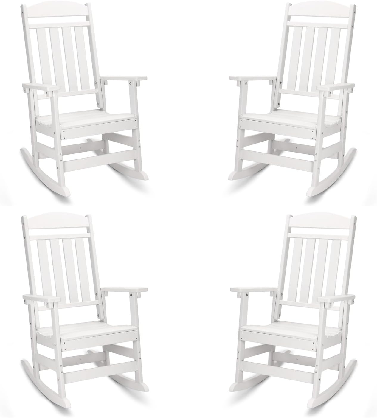 Amazon.com: FOOWIN Outdoor Rocking Chair Set of 4, High Back Patio ...