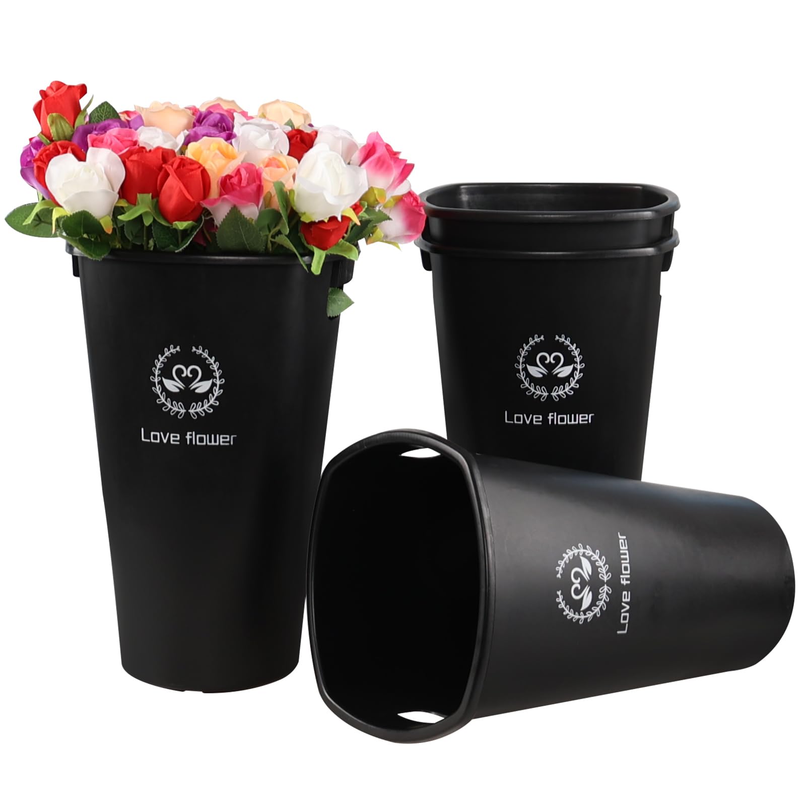 Amazon.com: Xeabia 4-Pack 16 Inch Plastic Flower Buckets for Flower Bar ...