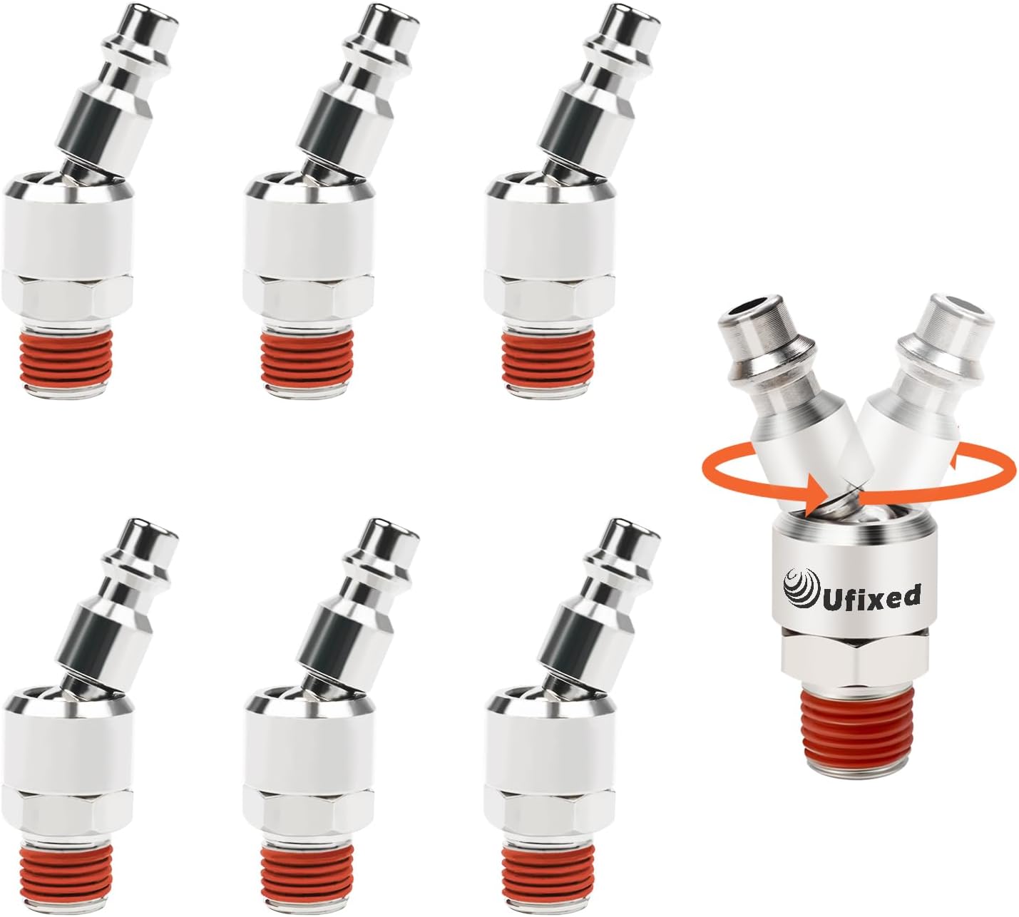 Amazon.com: Ufixed 1/4" Swivel Air Plug, 6-Pack Industrial Swivel ...