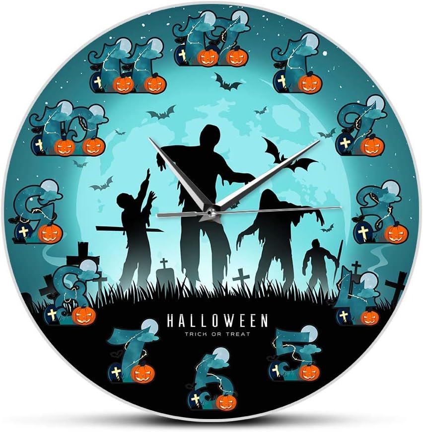 Amazon.com: Geek Alerts Silent Wall Clock Halloween Treat or Trick ...