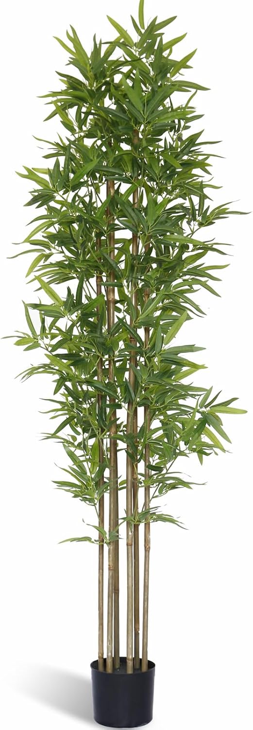 Amazon.com: Softflame Artificial Bamboo Tree with 6 Real Bamboo Trunks ...