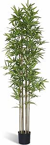 Amazon.com: Softflame Artificial Bamboo Tree with 6 Real Bamboo Trunks ...
