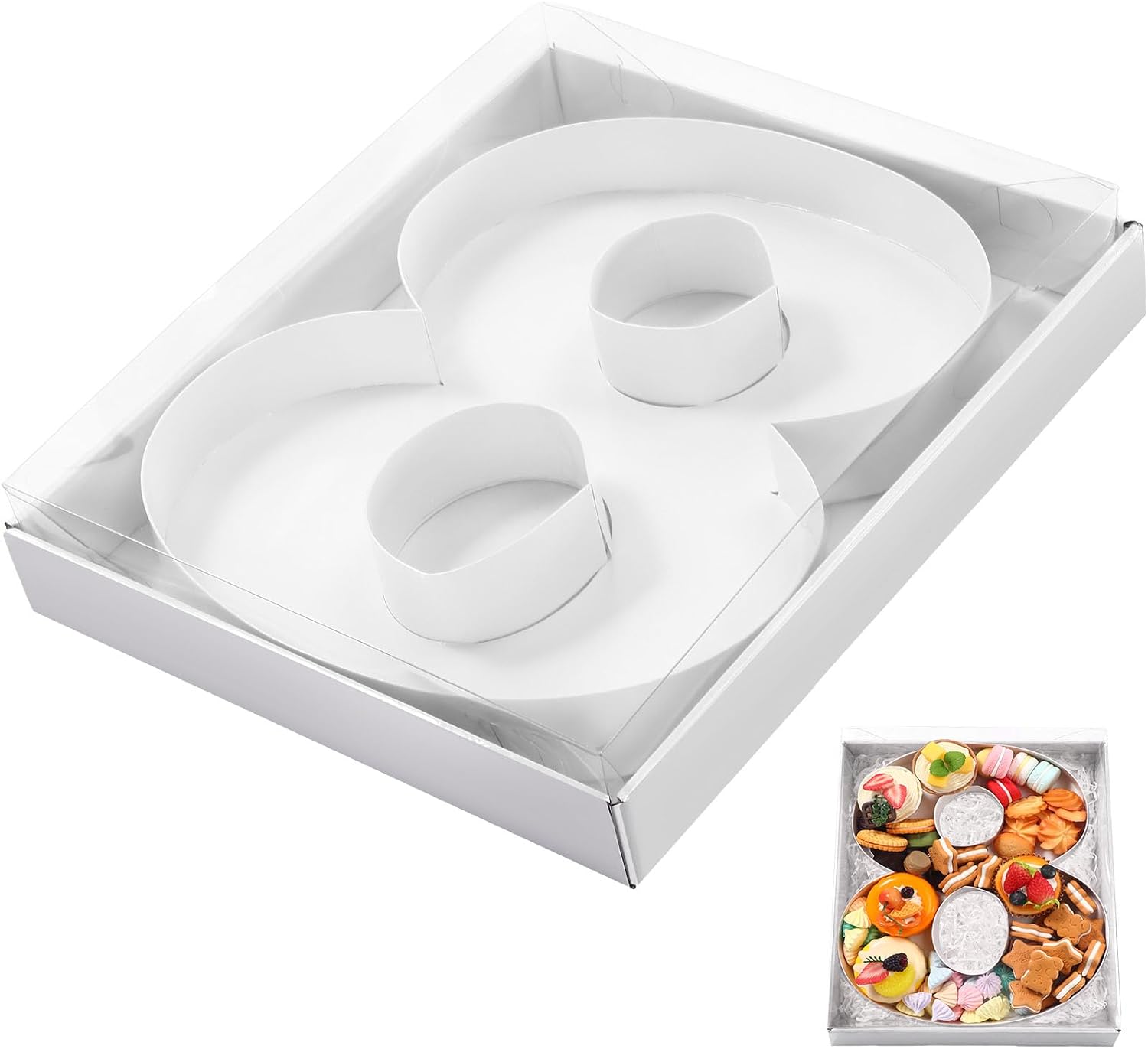 Amazon.com: SiliFine 12" Charcuterie Number Shaped Mache with Clear Lid ...
