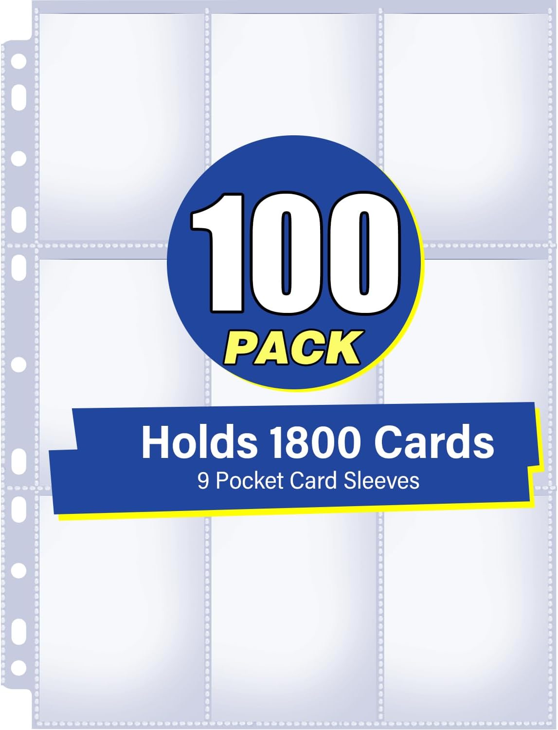 Amazon.com: 100 Pack 9 Pocket Double Side Card Sleeves Binder Sheets ...