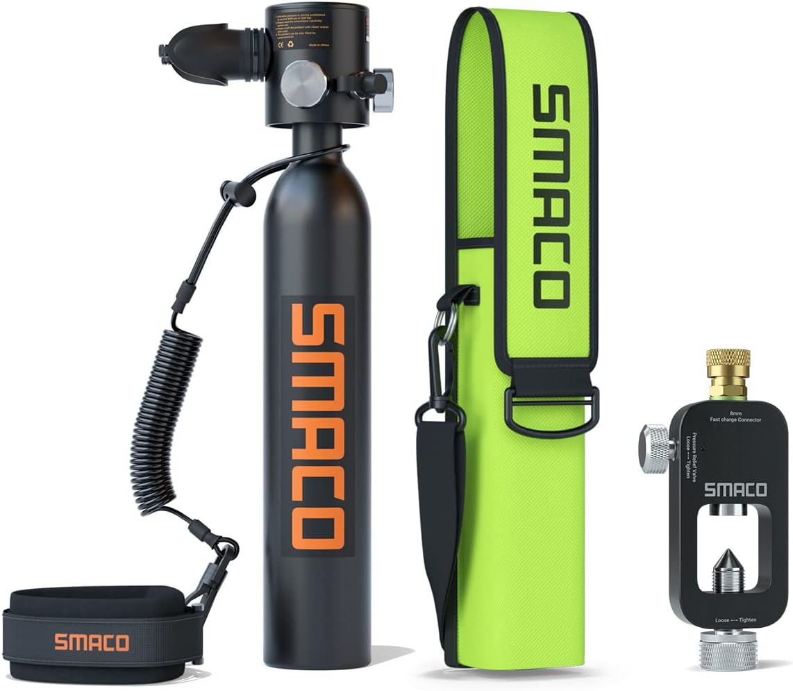 SMACO Mini Scuba Tank 0.5L Handheld Mini Diving Tank with DOT Marked ...
