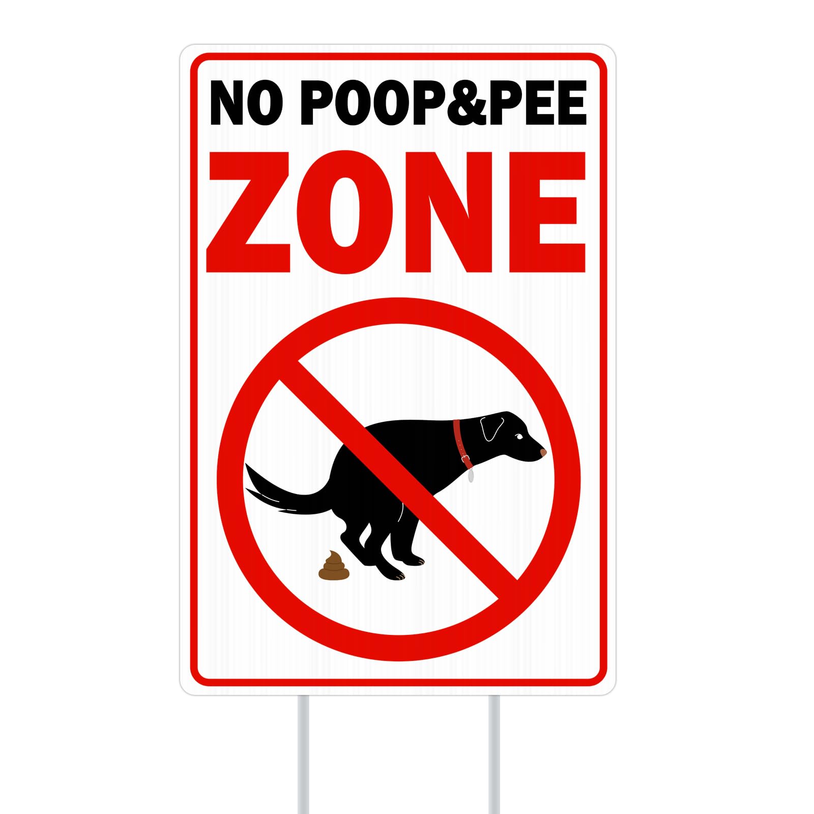 Buy D4DREAM Funny No Poop and Pee Zone Dog Yard Sign with Stakes 12"x 8 ...
