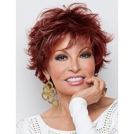 Amazon.com : RENERSHOW Short Red Pixie Cut Wavy Wigs for White Women ...