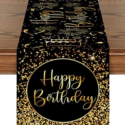 Happy Birthday Table Runners,Colorful Dot Birthday Table Runner ...