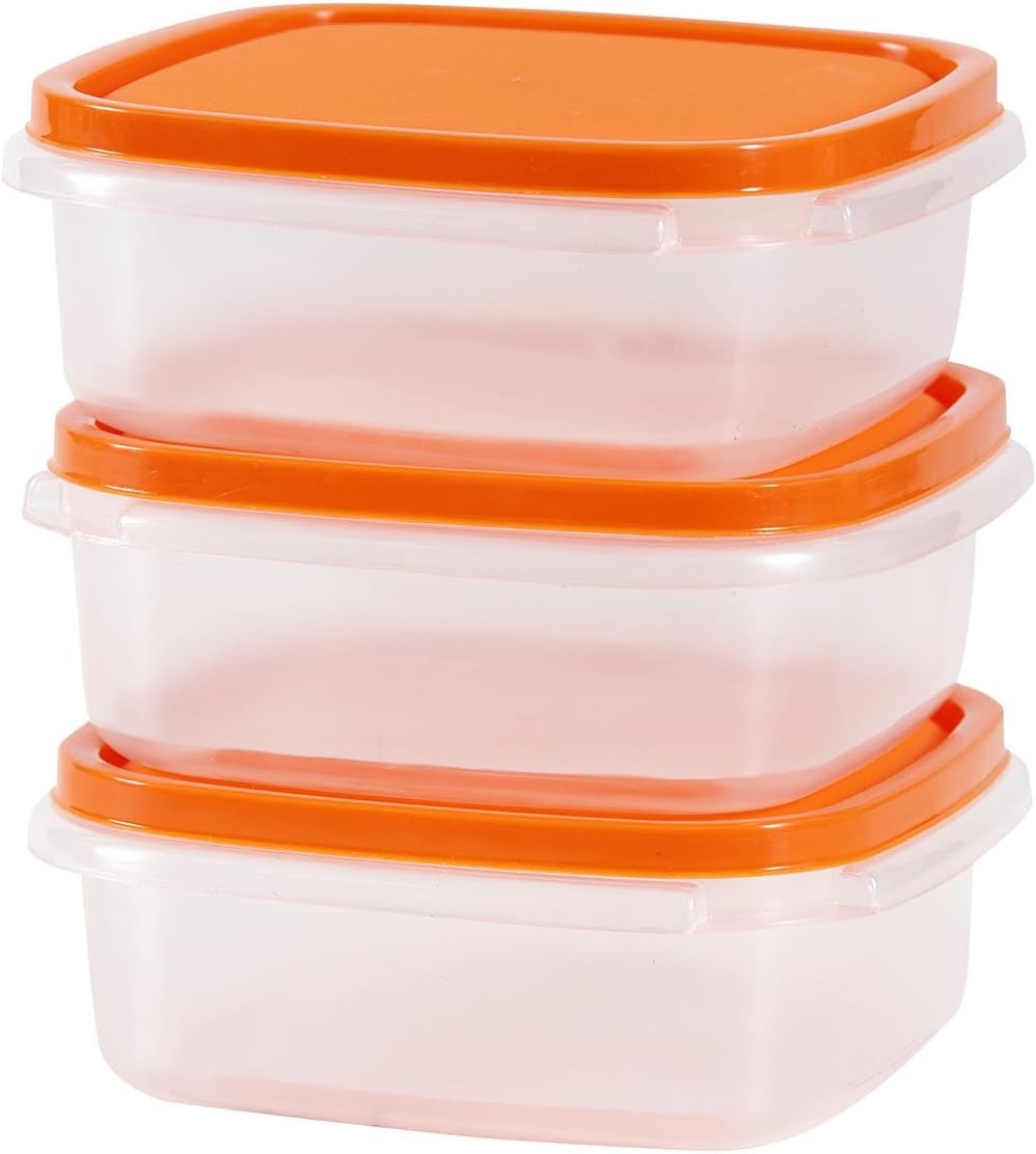 Amazon.com - Easy Pack Plastic Storage Container, 3-Pack, 330ml - Food ...