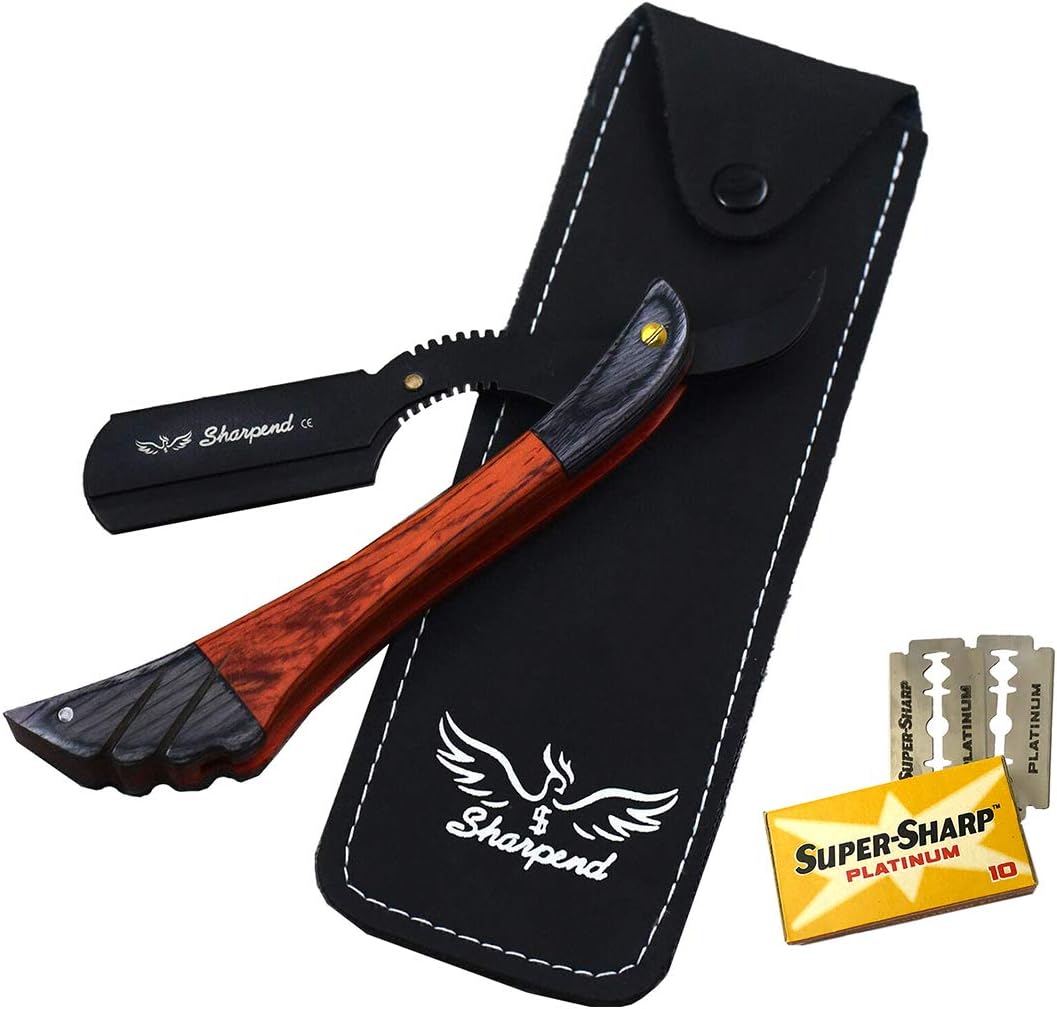 Amazon.com: Professional Straight Edge Razor with 20 Stainless steel ...