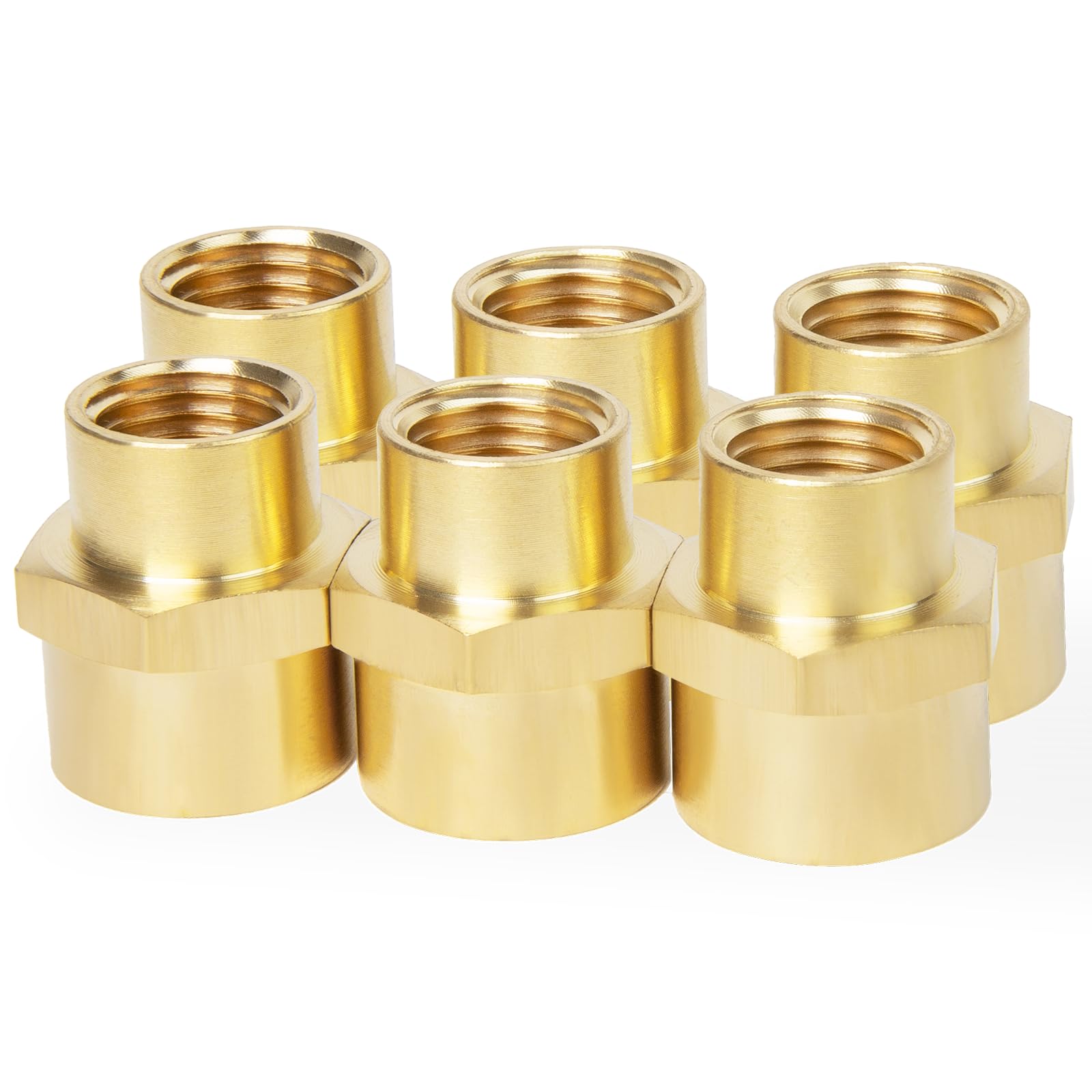 Amazon.com: ChillWaves Brass Pipe Fitting, Reducer Hex Coupling 1/2 ...