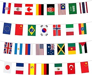 Amazon.com: 100 Countries String Flag,Flags of The World,92 ft ...