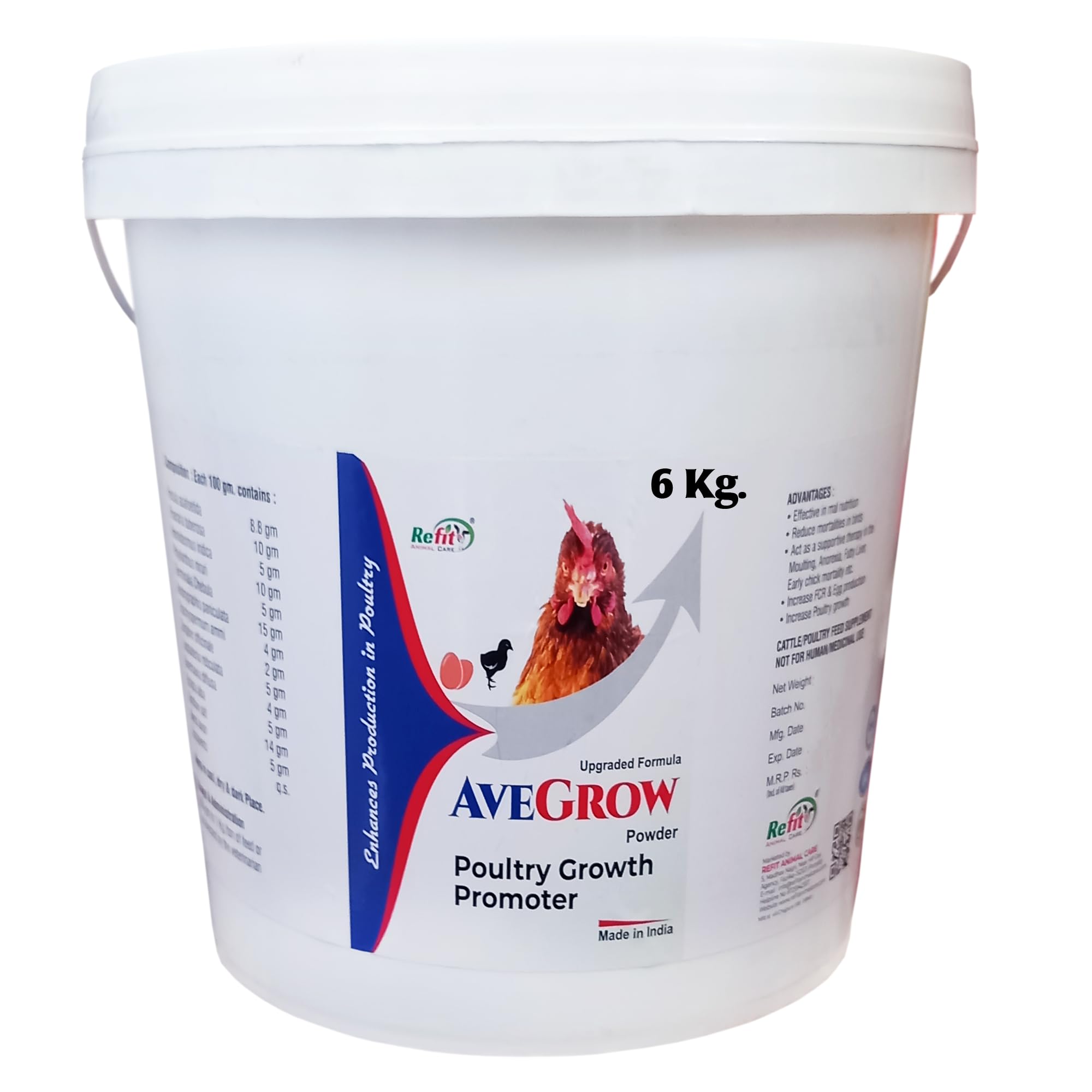 REFIT ANIMAL CARE Growth Promoter Powder Supplement for Poultry - for ...