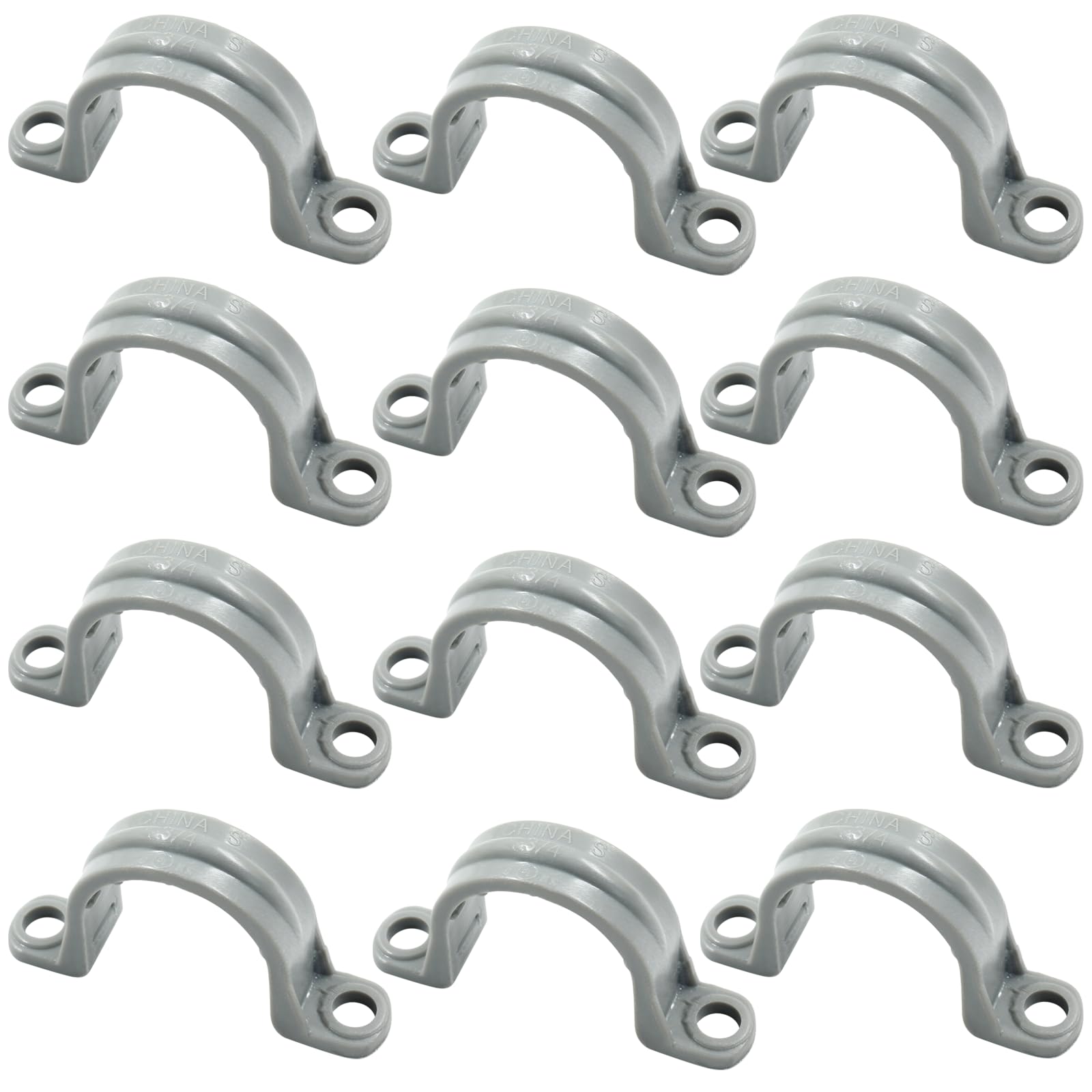 Bonsicoky 12 Pcs 3/4 Inch PVC Pipe Straps, Two Hole Plastic Straps ...