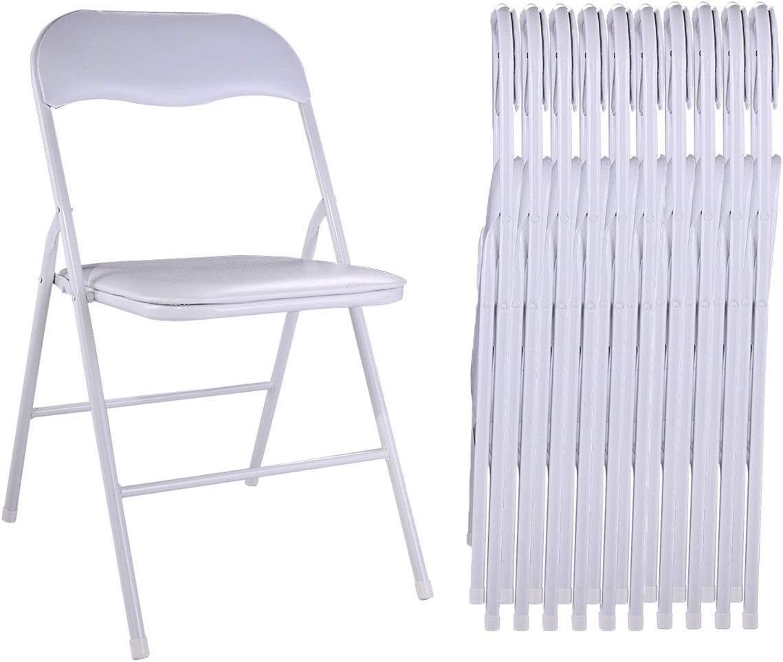 Amazon.com: Sandinrayli 10-Pack Plastic Folding Chairs Wedding Banquet ...