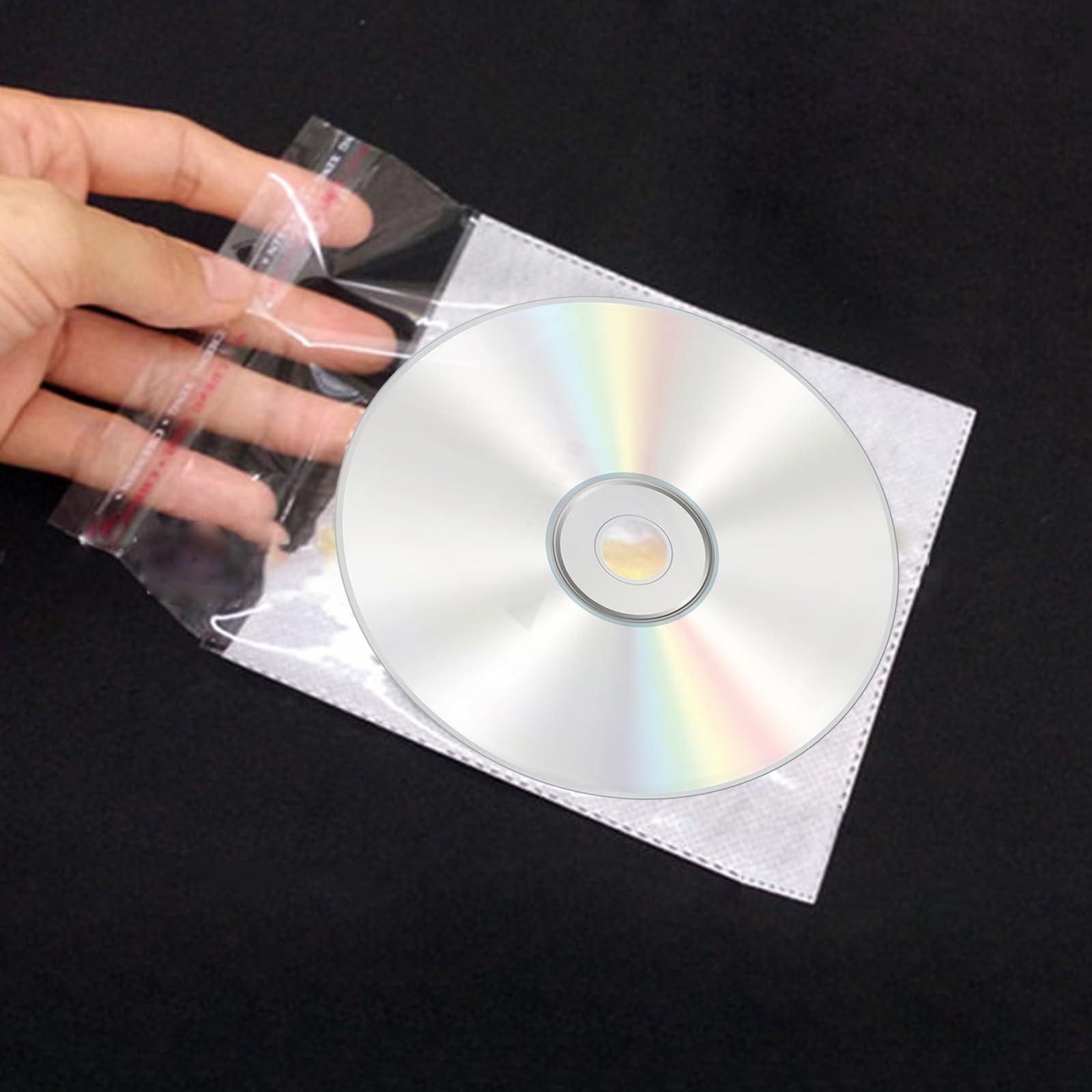 Amazon.com: 100 pcs CD/DVD Sleeves, Double-Sided Transparent Plastic ...