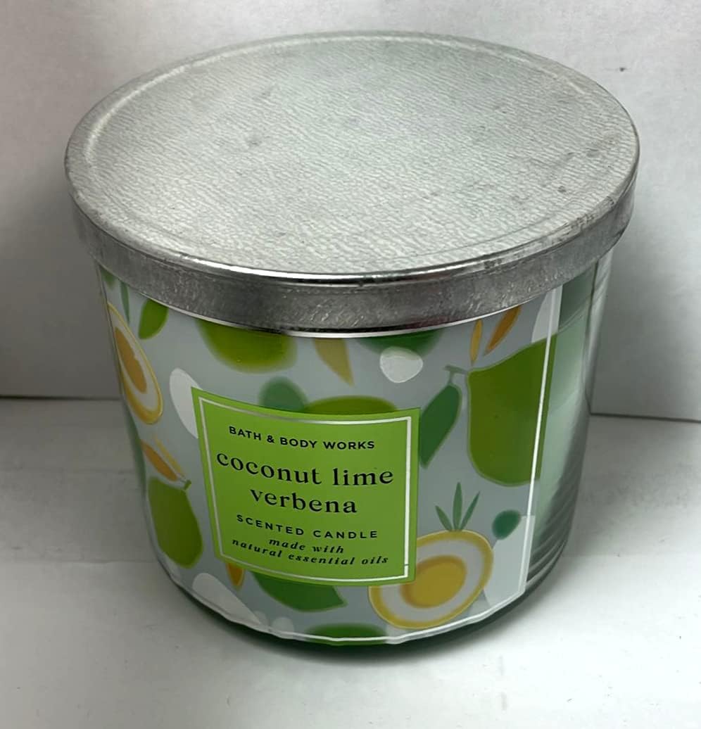Amazon.com: Coconut Lime Verbena 3 Wick Candle 14.5 oz / 411 g [Made with Natural Essential Oil ...