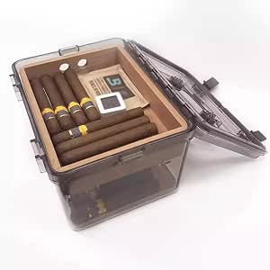 Amazon.com: ZLKDESC Humidors, Clear Humidor Airtight Cigar Box Portable ...