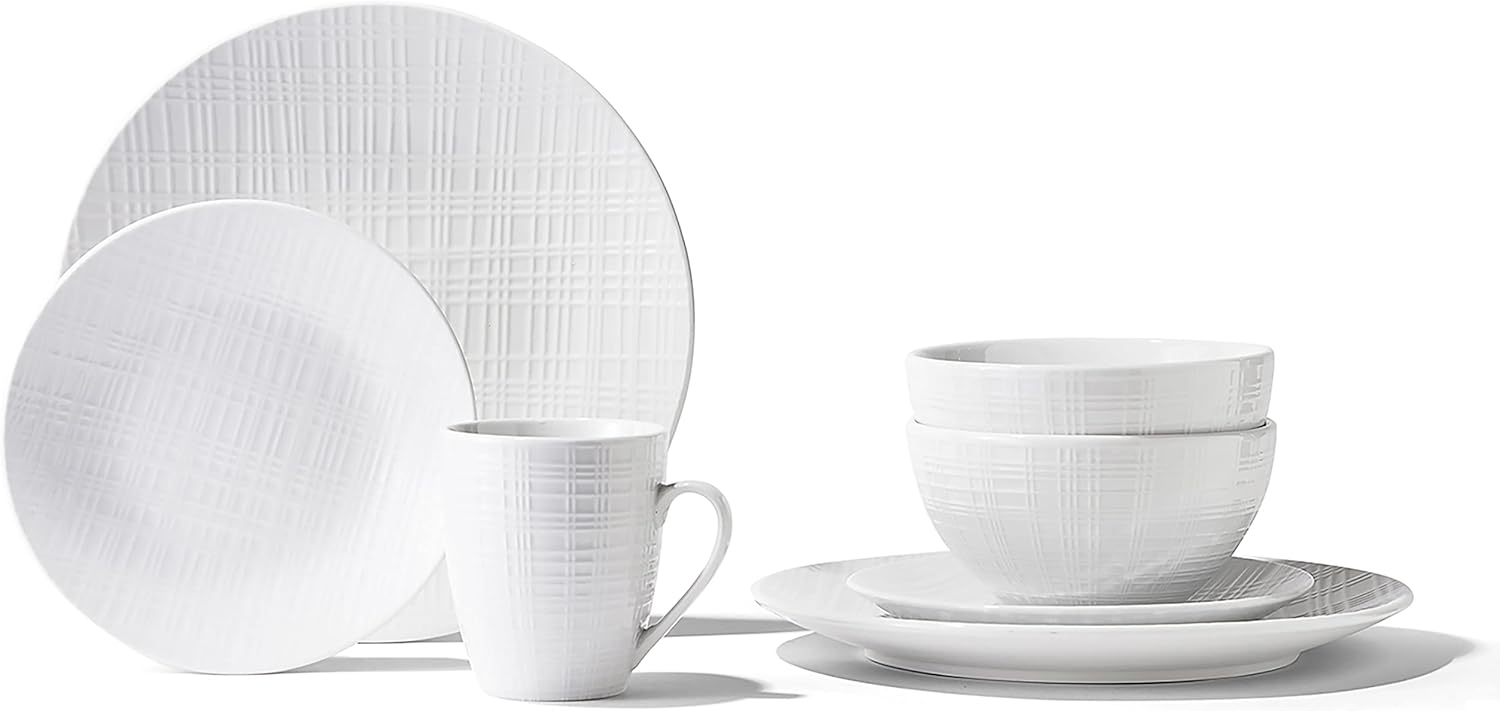Amazon.com | Elle Décor Maeve Round Dinnerware Set – 16-Piece Porcelain ...