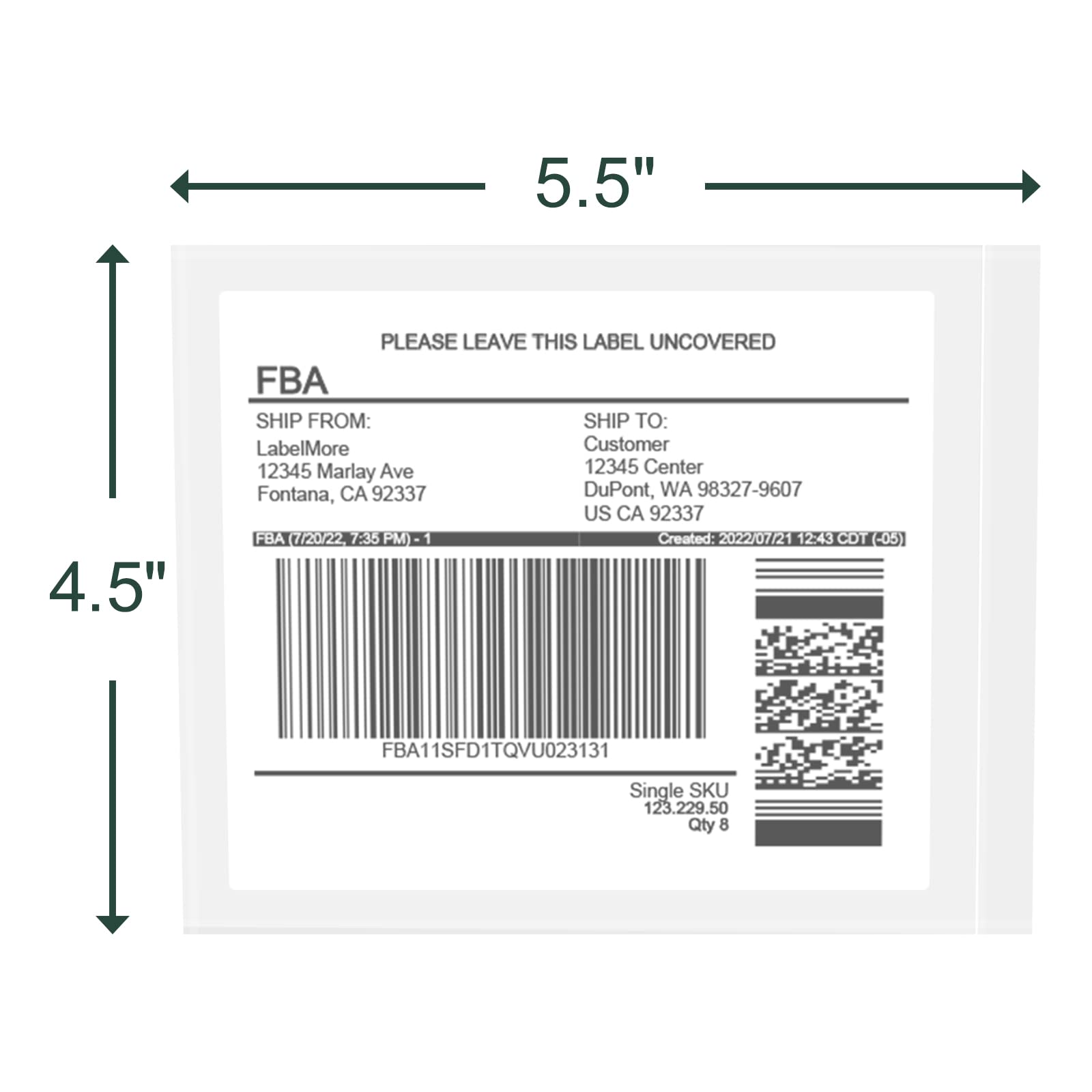 Snapklik.com : Clear Adhesive Top Loading Packing List Pouches 4.5 X 5. ...