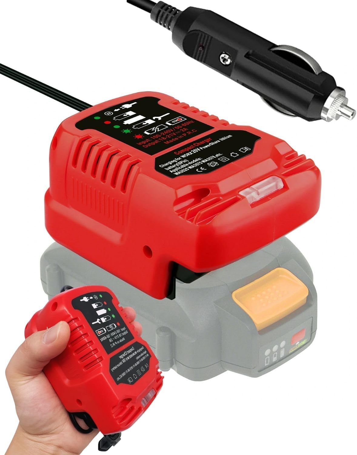 Amazon.com: Car Charger for Worx 20V Battery Charger Replacement ...