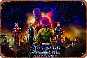Amazon.com: Avengers: Endgame Poster Vintage Metal Tin Sign Retro Style ...