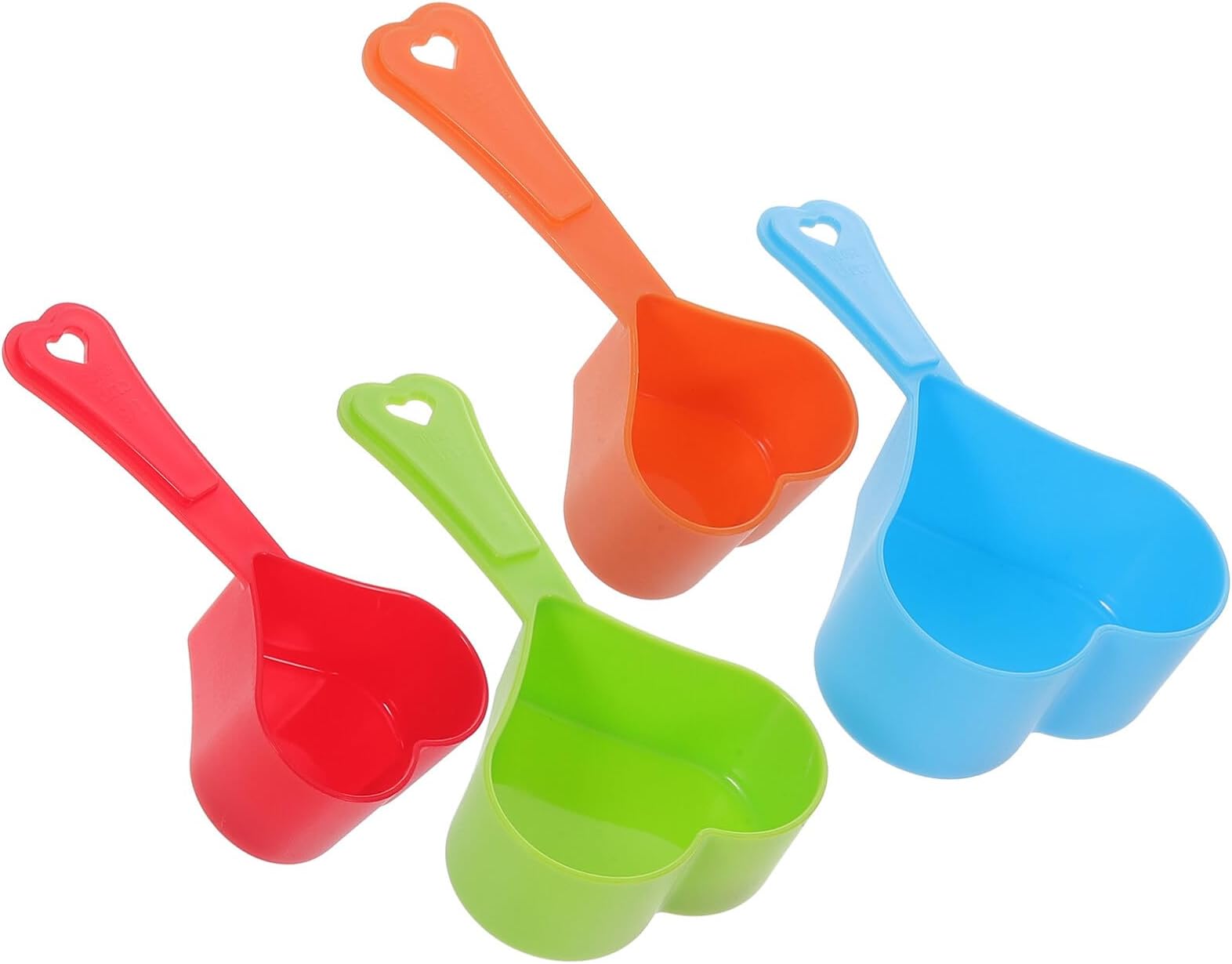 Amazon.com: SHOWERORO 4Pcs Heart Shape Plastic Measuring Spoons Cute ...