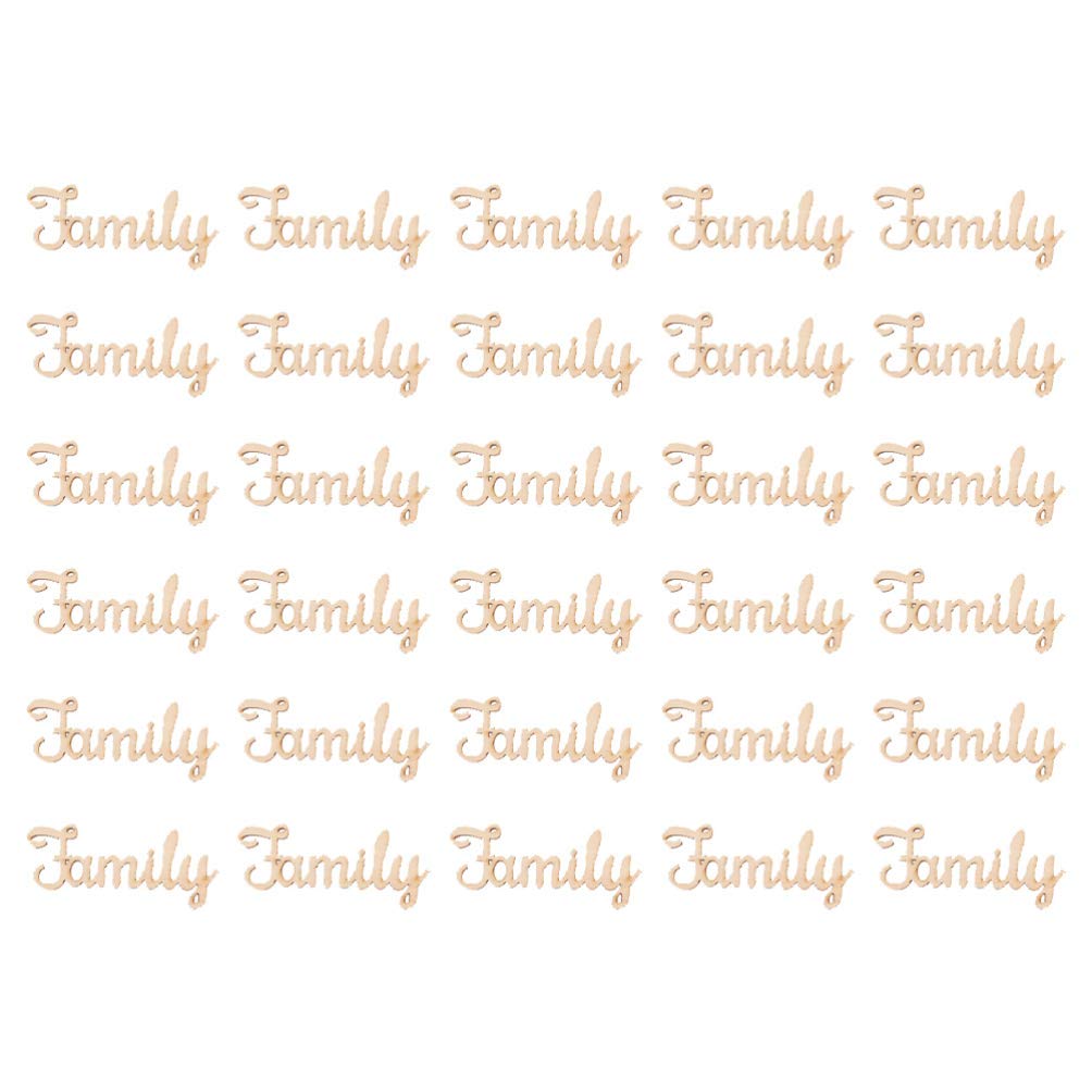 Amazon.com: 30pcs Familywood Chips Wooden Cutout Word Decor Family ...