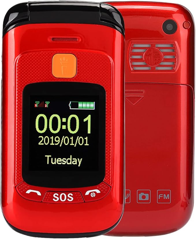 Amazon.co.jp: Classic Flip Phone Touch Screen Big Button Flip Mobile ...