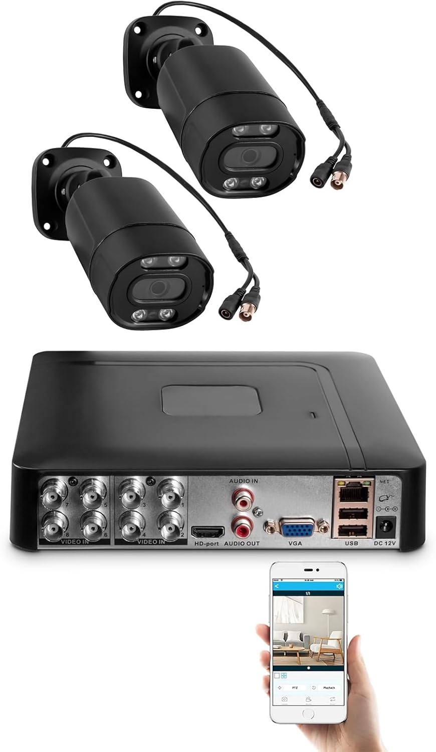 Amazon.com : 8 Channel Security DVR Recorder(No Hard Drive),2pcs 1080P ...