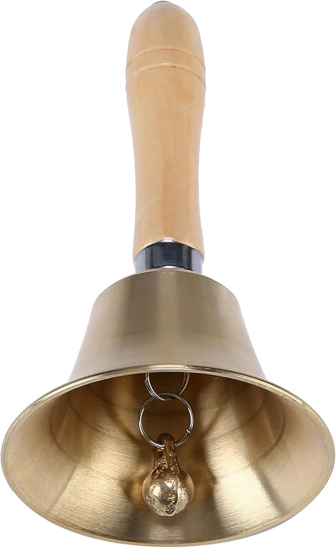 Amazon.com: Extra Loud Solid Brass Hand Call Bell with Wooden Handle ...
