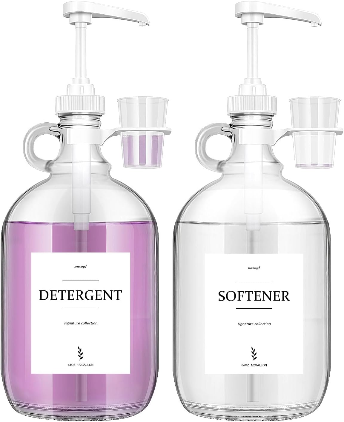 Amazon.com: Skywin Gallon Laundry Detergent Pump, Glass Jar, Fabric ...