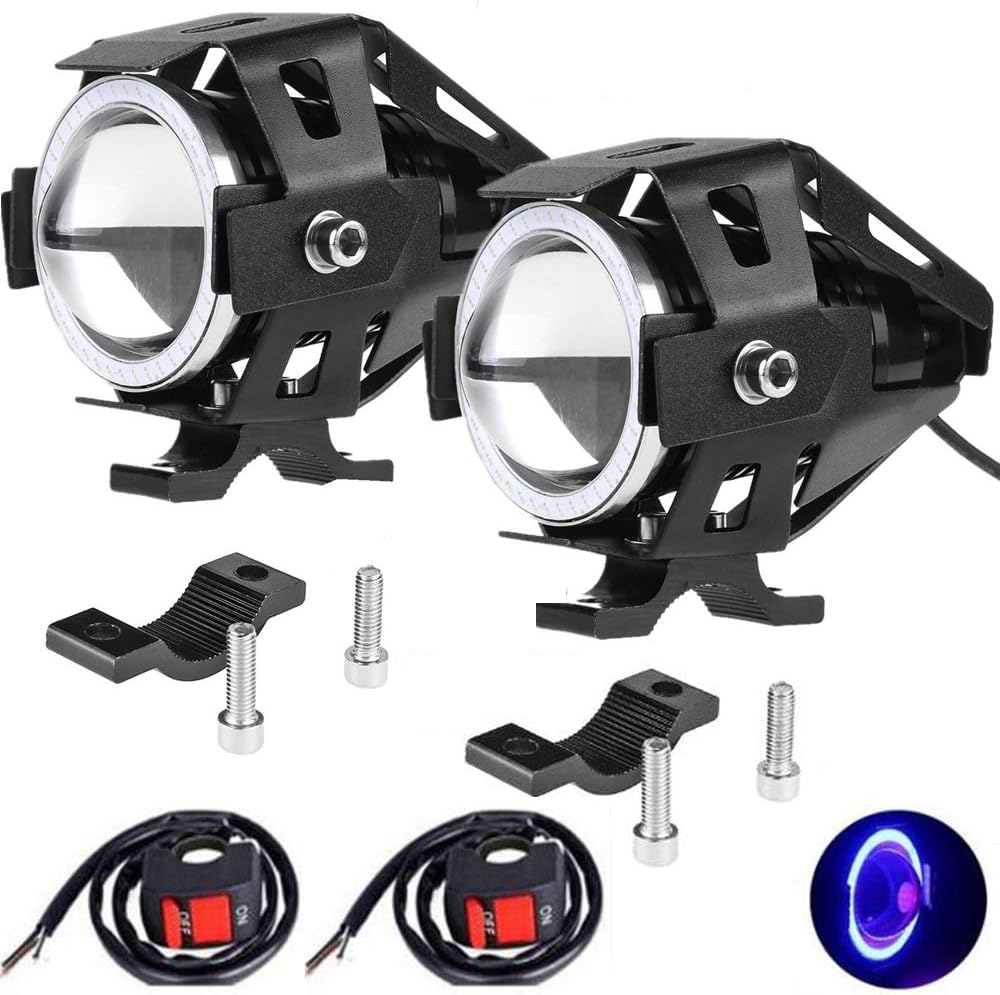 Amazon.com: 2pcs Bright 3000LM 125W LED Motorcycle Headlight with Demon ...