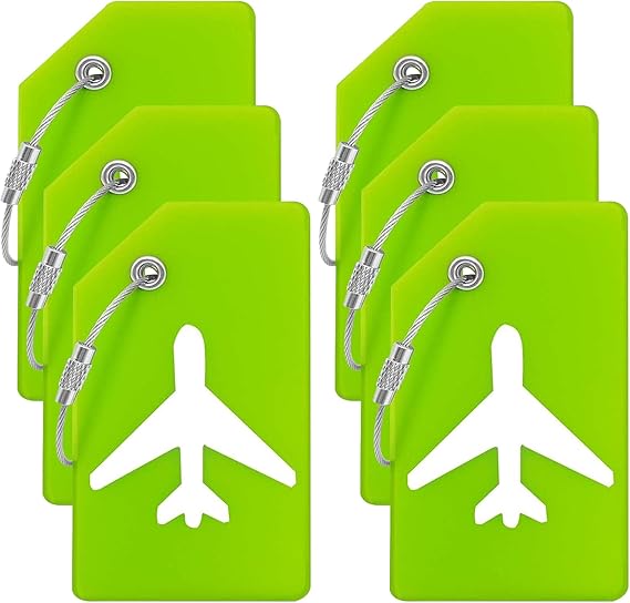 Luggage Tags, 6 Pack Silicone Suitcase Tags, Baggage Tags with Name ID ...