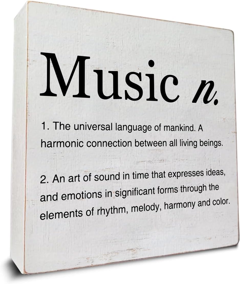 Amazon.com: Musician Gift Music Definition Art Wooden Box Sign Rustic ...