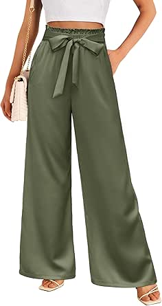 Baccarri Women Wide Leg Pants High Waisted Adjustable Lounge Pants ...