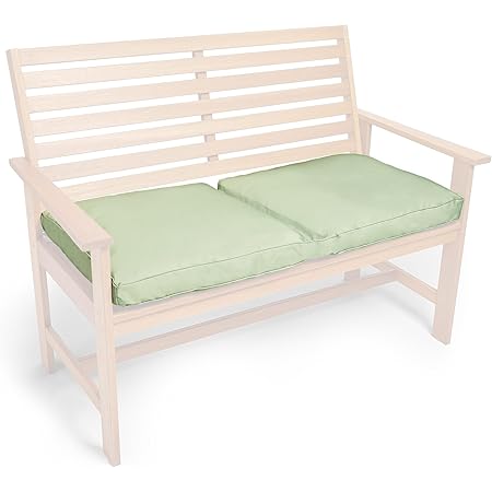 VonHaus Green Garden Bench Cushion – 2 Seater Water Resistant Outdoor ...